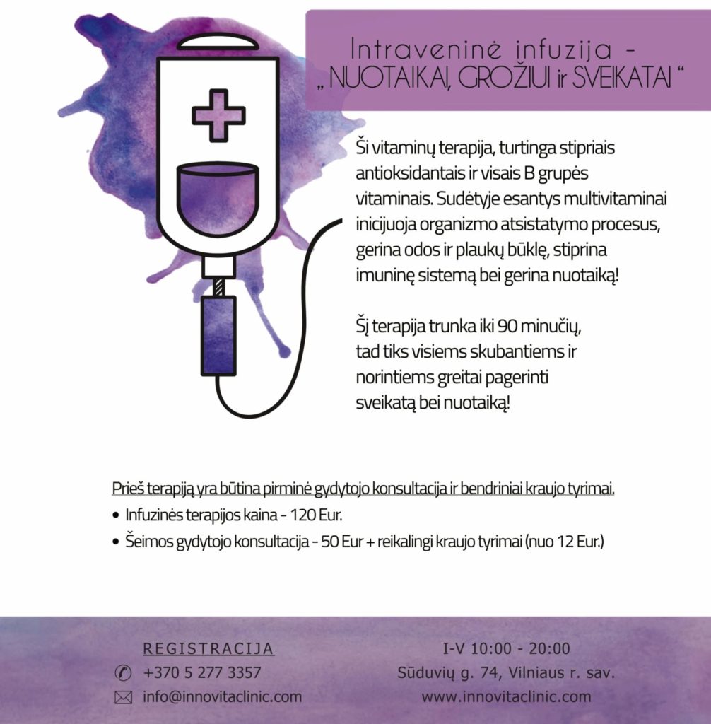 Intraveninė infuzija - Nuotaikai, grožiui ir sveikatai - Innovita Clinic